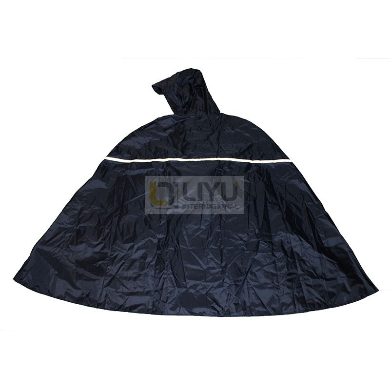 Adult Polyester Rain Ponchos with Hood Waterproof Dark Blue Ponchos ...