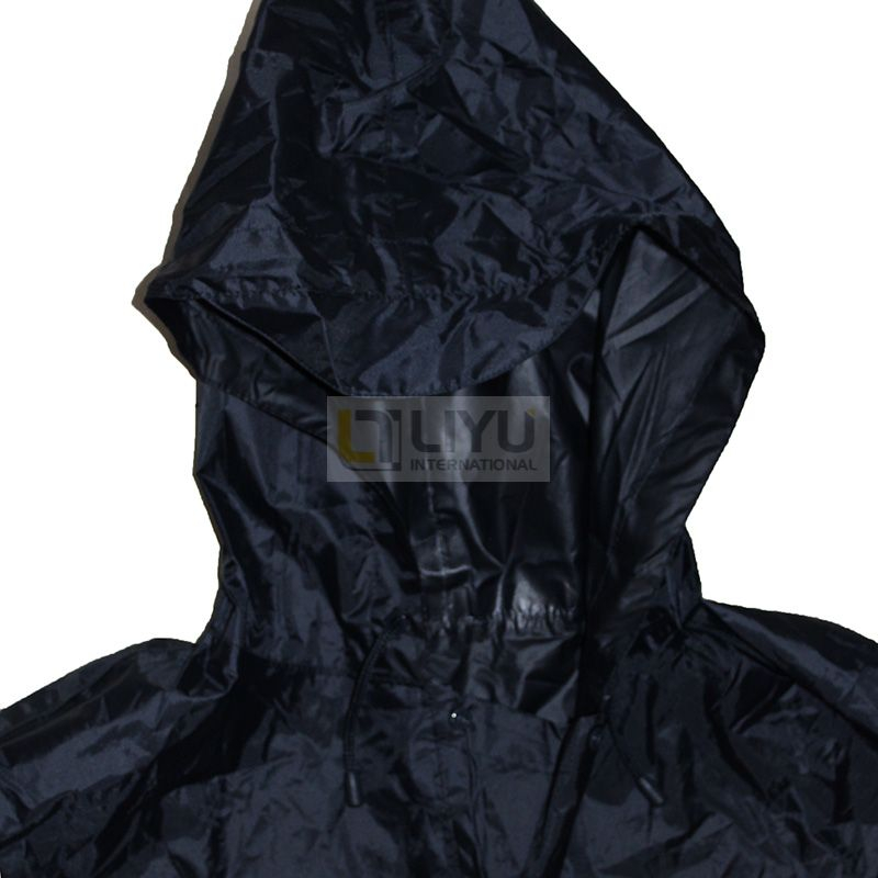 Adult Polyester Rain Ponchos with Hood Waterproof Dark Blue Ponchos ...